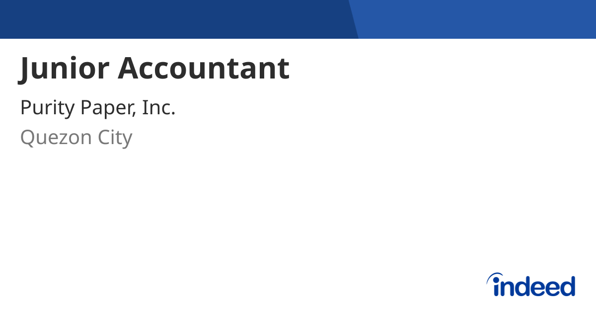 Junior Accountant - Quezon City - Indeed.com