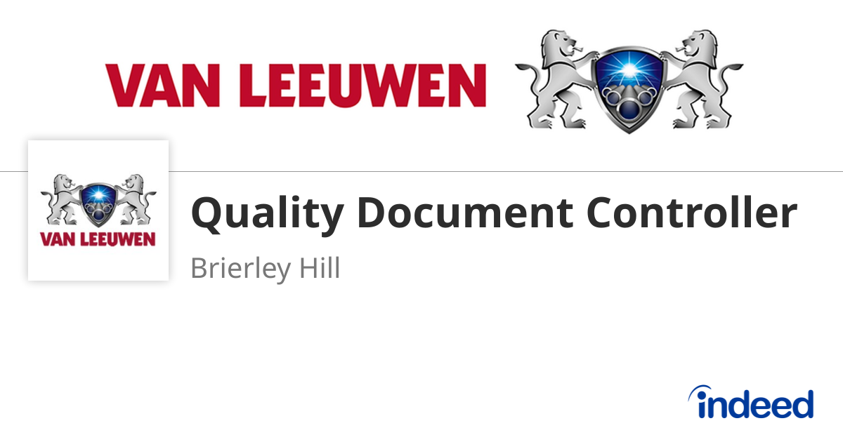 Quality Document Controller - Brierley Hill DY5 1LW - Indeed.com