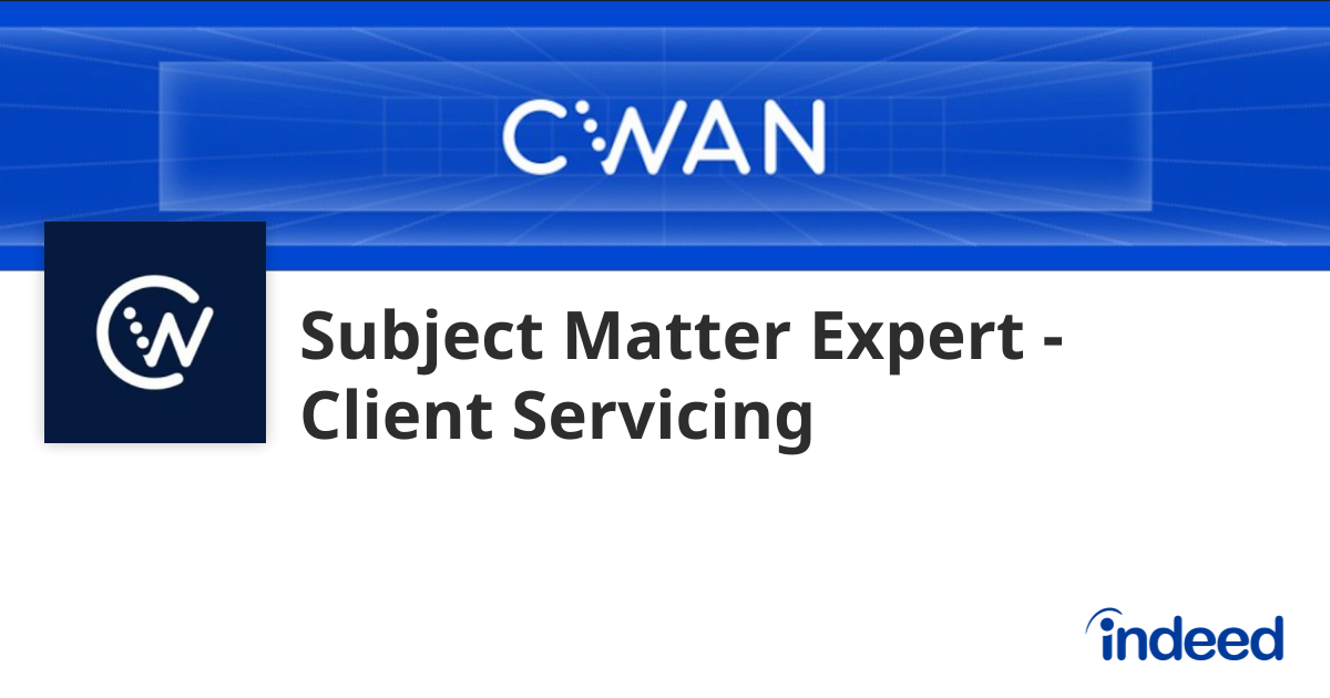 Subject Matter Expert - Client Servicing - Singapore - Indeed.com