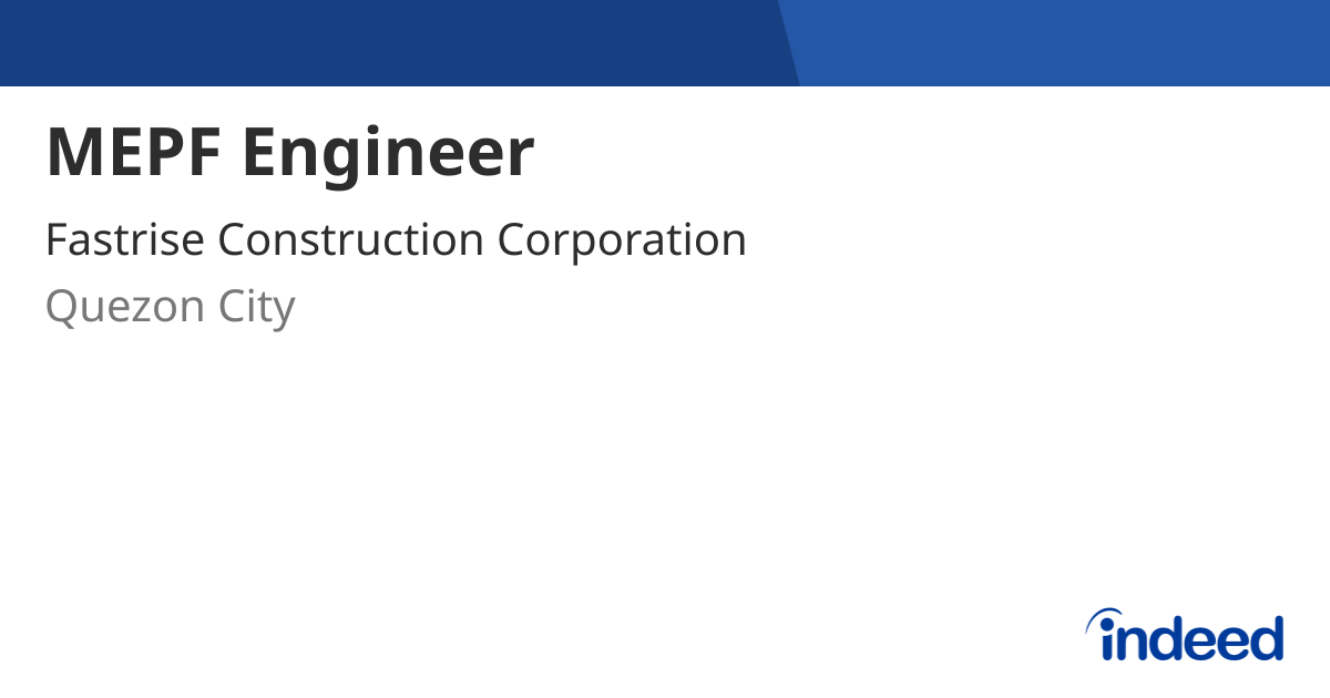 MEPF Engineer - Quezon City - Indeed.com