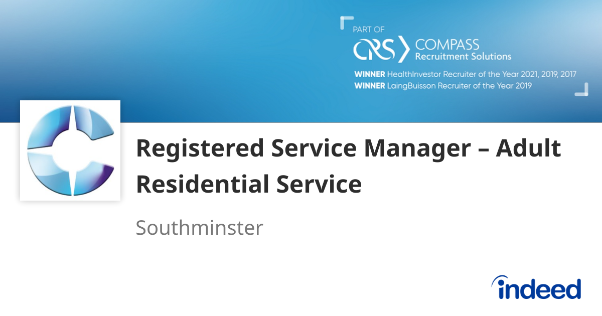 Registered Service Manager – Adult Residential Service - Southminster ...