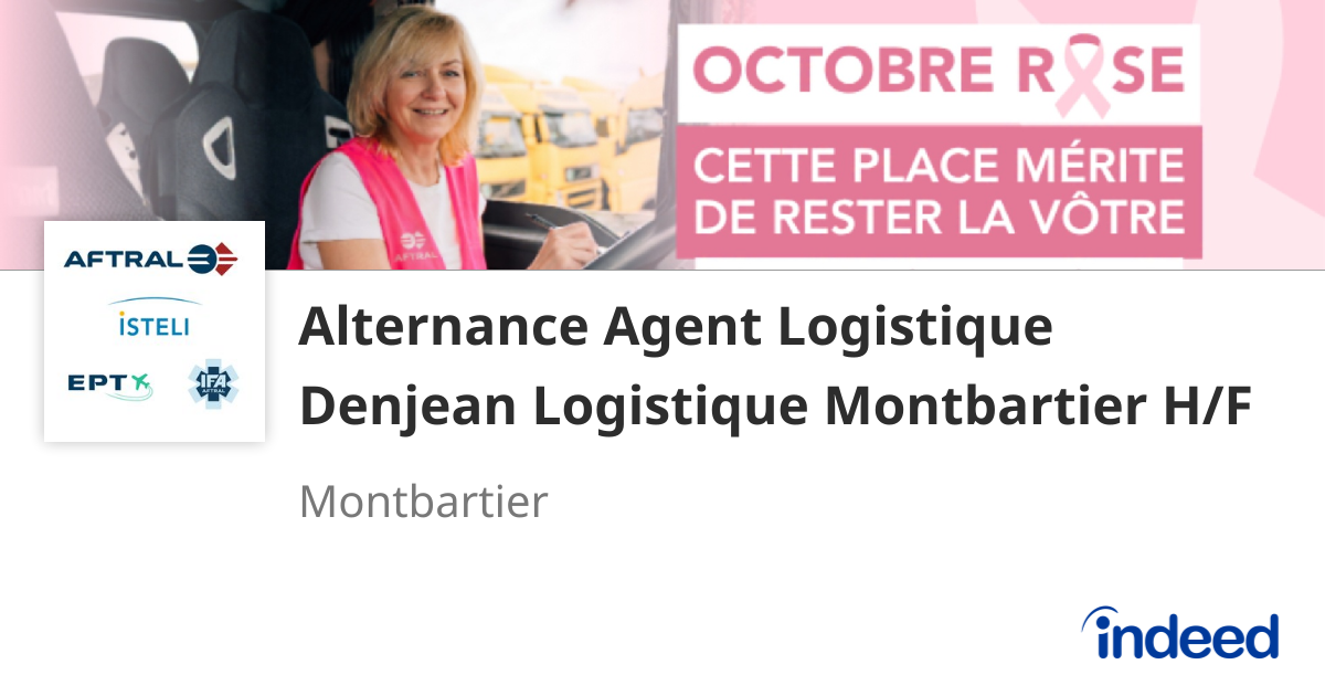 Alternance Agent Logistique Denjean Logistique Montbartier H/F - 82700 ...