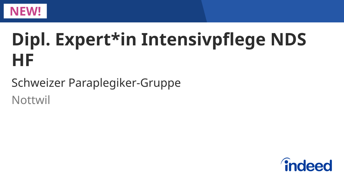 Dipl. Expert*in Intensivpflege NDS HF - Nottwil, LU - Indeed.com