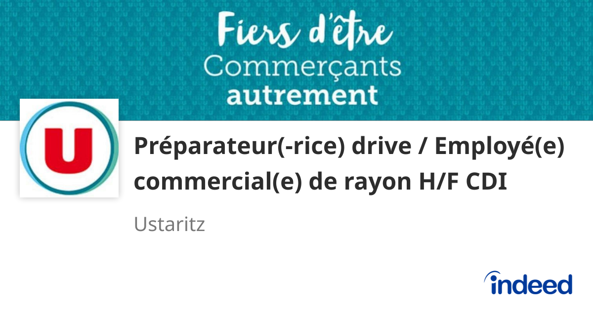 Préparateur(-rice) drive / Employé(e) commercial(e) de rayon H/F CDI ...