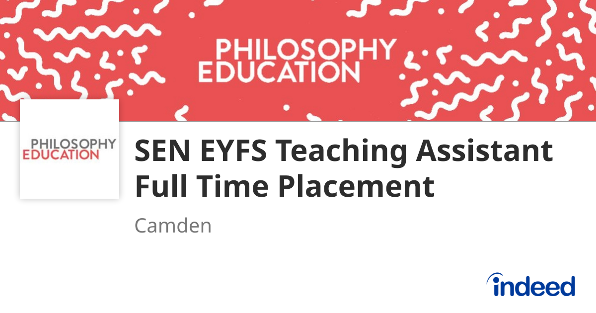 SEN EYFS Teaching Assistant Full Time Placement NEW - Camden - Indeed.com