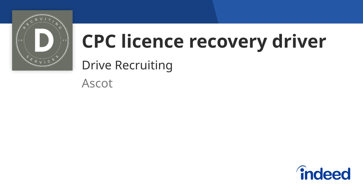 CPC licence recovery driver - Ascot - Indeed.com