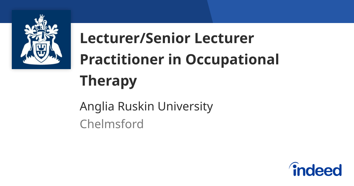 Lecturer/Senior Lecturer Practitioner in Occupational Therapy ...