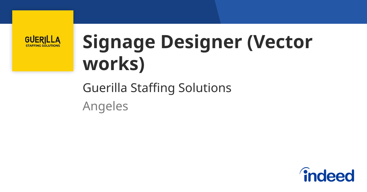 Signage Designer (Vector works) - Angeles - Indeed.com