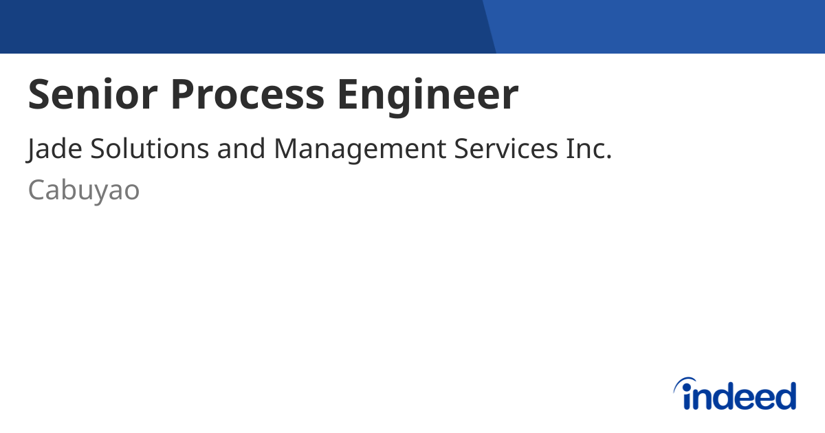 Senior Process Engineer - Cabuyao - Indeed.com