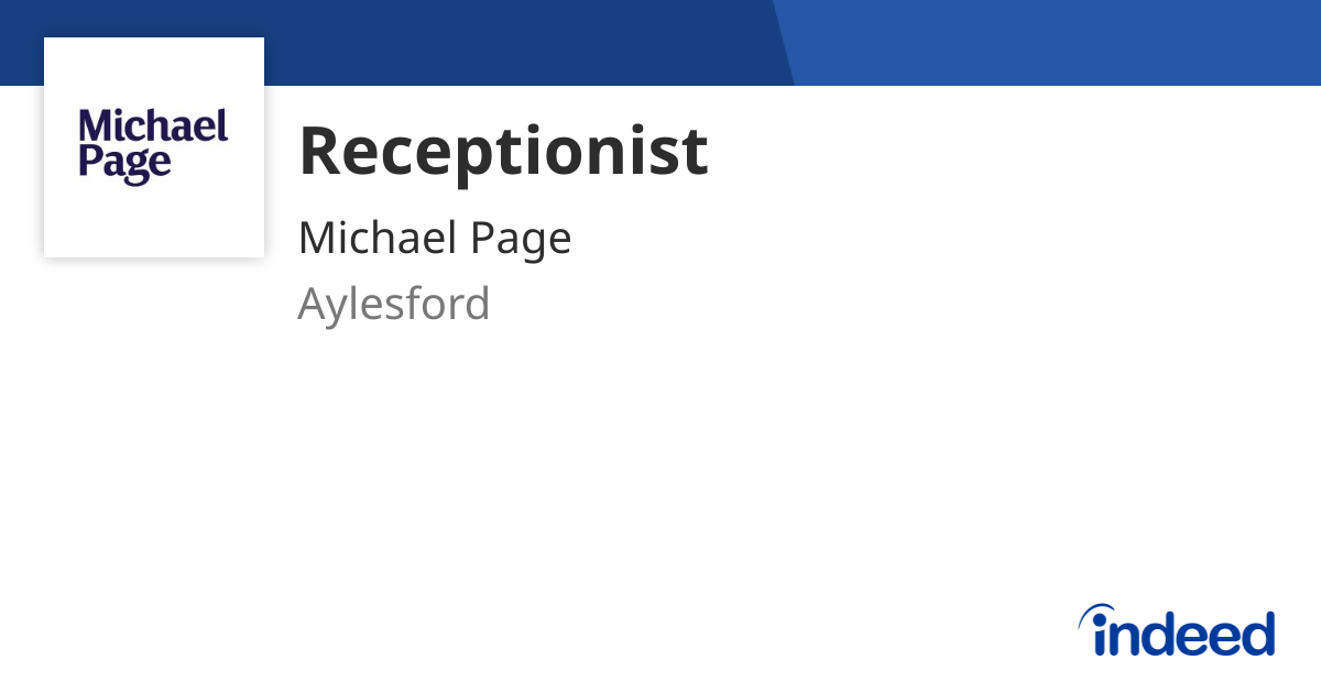 Receptionist - Aylesford - Indeed.com