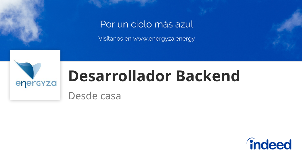 Desarrollador Backend - Desde casa - Indeed.com