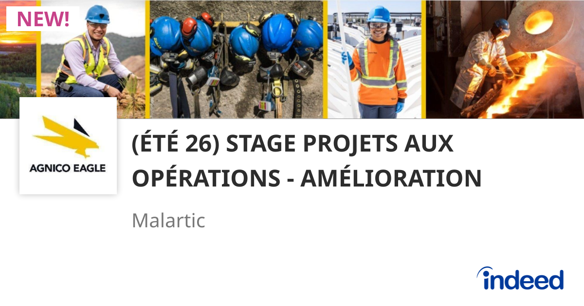 (ÉTÉ 26) STAGE PROJETS AUX OPÉRATIONS - AMÉLIORATION CONTINUE ...