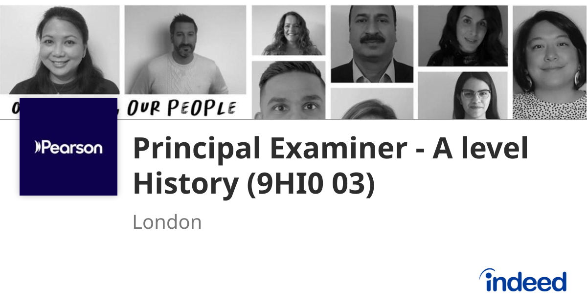 Principal Examiner - A level History (9HI0 03) - London - Indeed.com