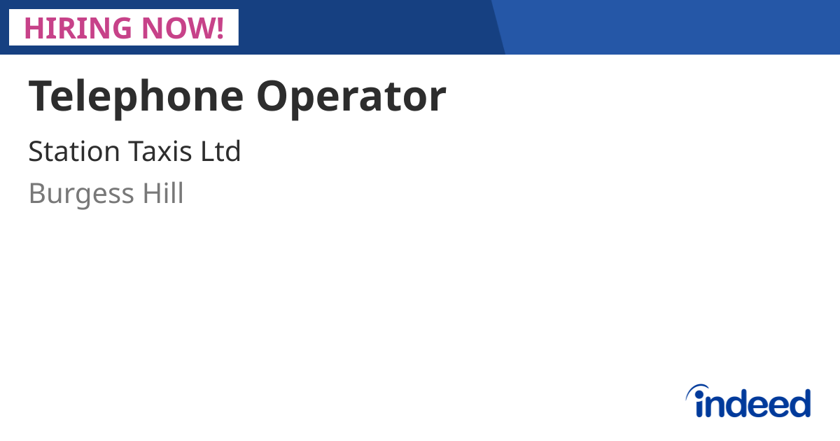 Telephone Operator - Burgess Hill RH15 9LH - Indeed.com