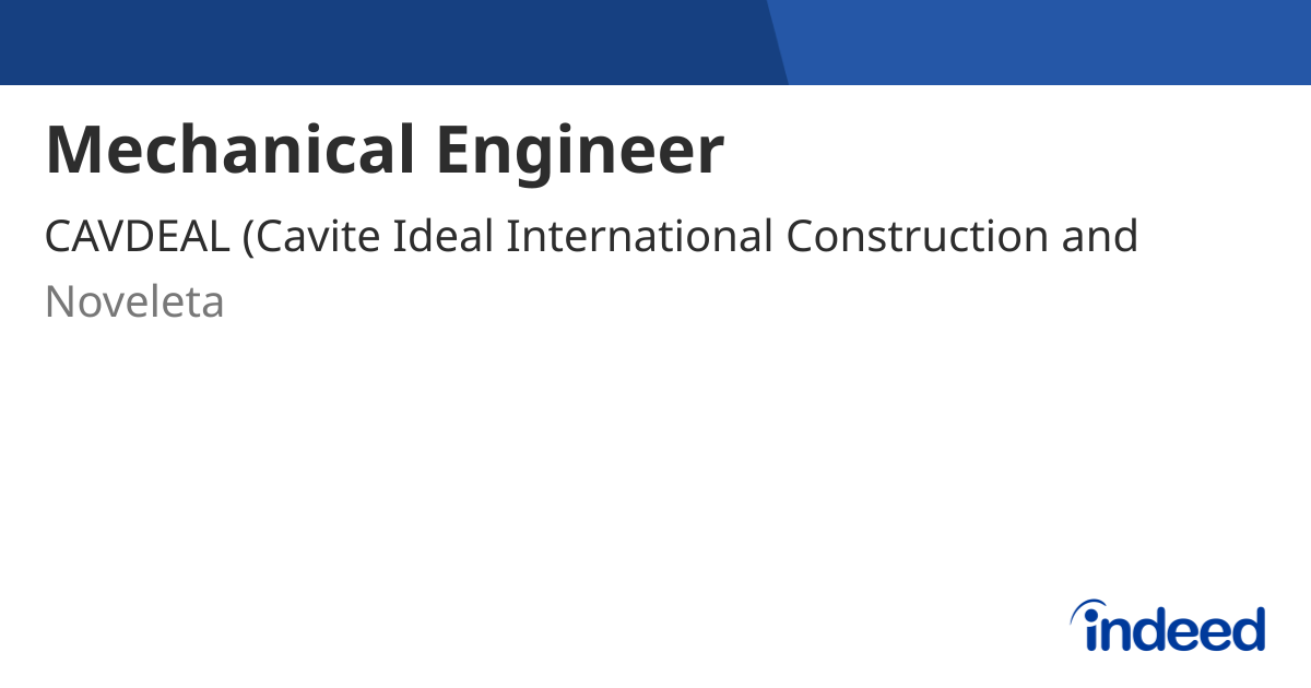 Mechanical Engineer - Noveleta - Indeed.com