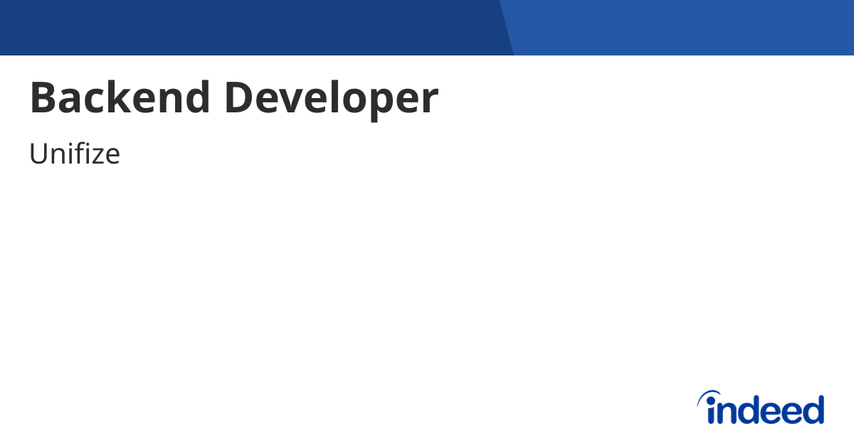 Backend Developer - Bengaluru, Karnataka - Indeed.com