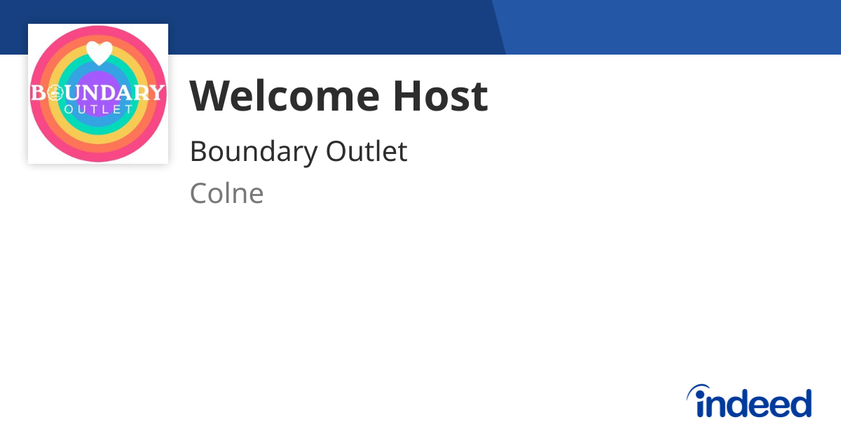Welcome Host - Colne BB8 9NW - Indeed.com