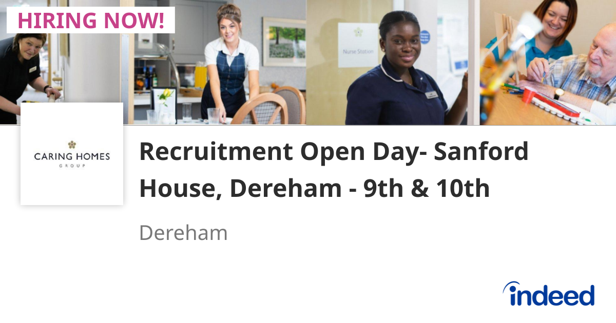 Recruitment Open Day- Sanford House, Dereham - 9th & 10th February ...