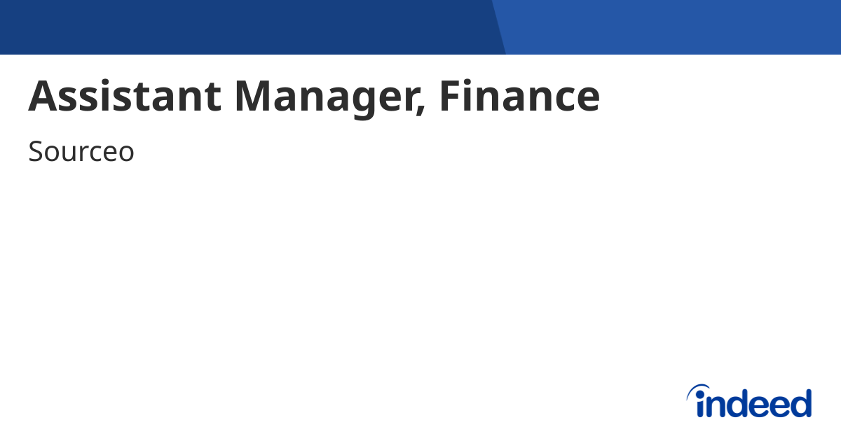 Assistant Manager, Finance - Singapore - Indeed.com