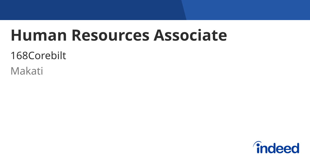 Human Resources Associate - Makati - Indeed.com