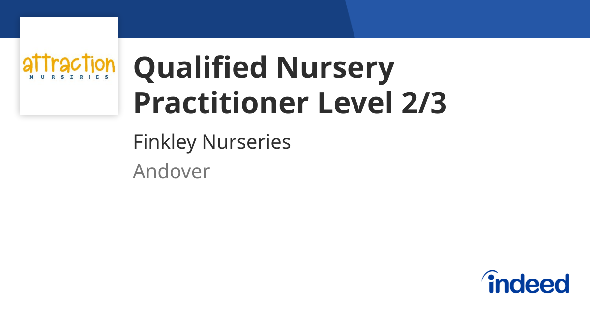 Qualified Nursery Practitioner Level 2/3 - Andover SP11 6RD - Indeed.com