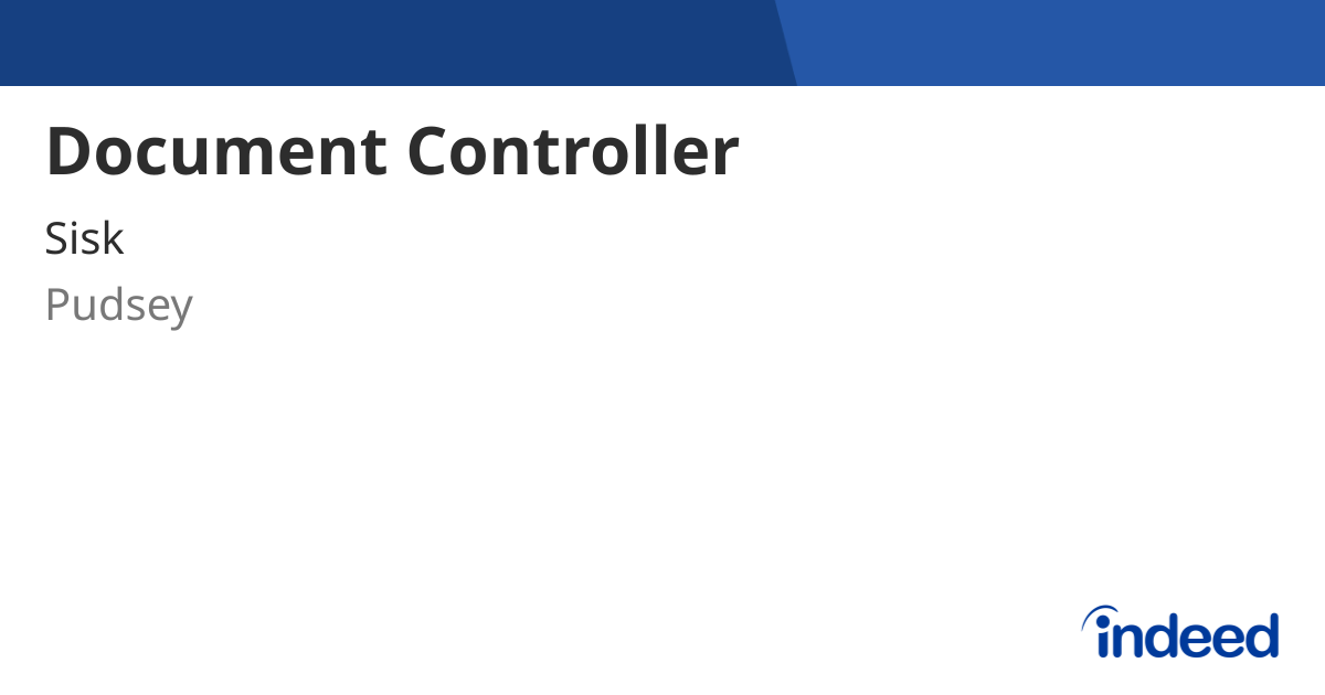 Document Controller - Pudsey - Indeed.com