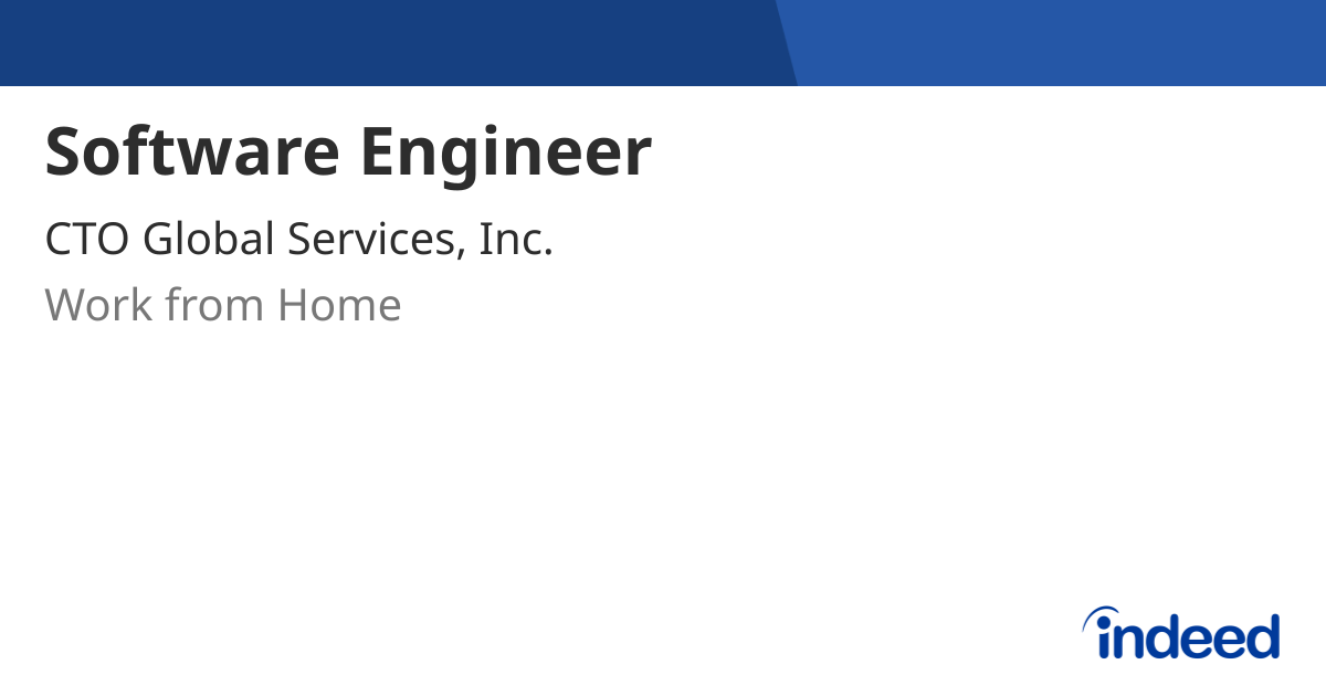 Software Engineer - Work from Home - Indeed.com