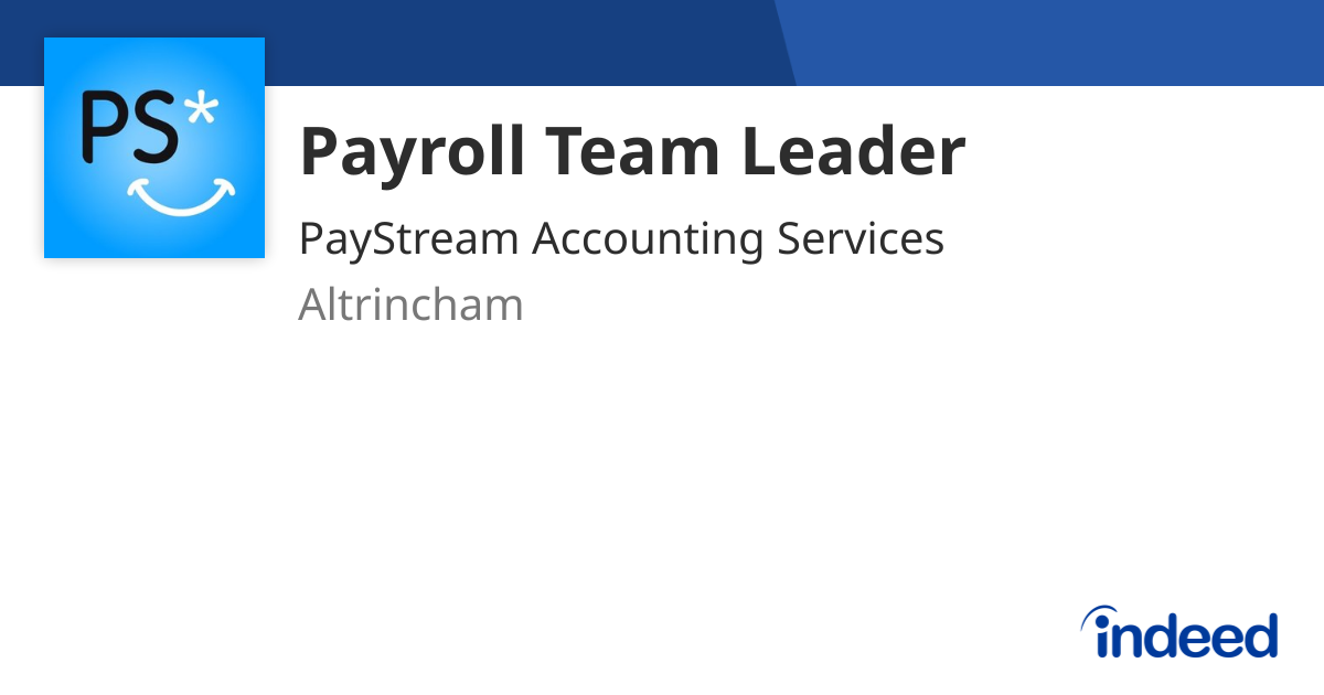 Payroll Team Leader - Altrincham WA14 4RW - Indeed.com