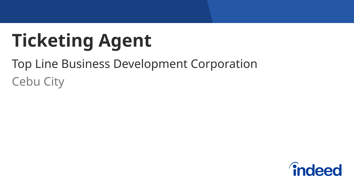 Ticketing Agent - Cebu City - Indeed.com