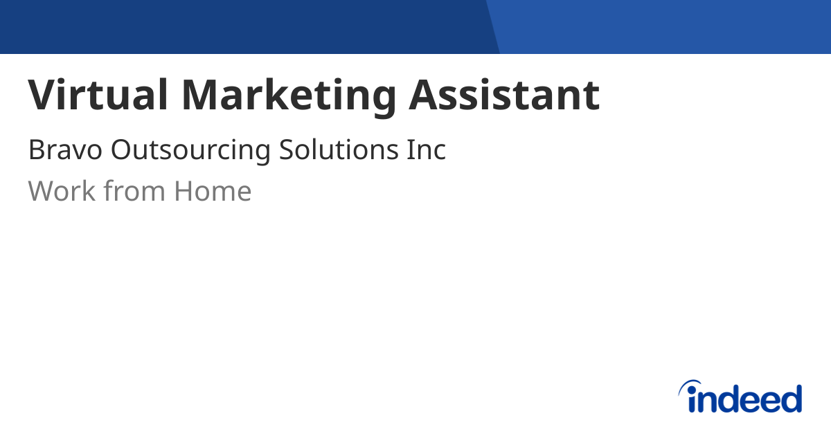 Virtual Marketing Assistant - Work from Home - Indeed.com