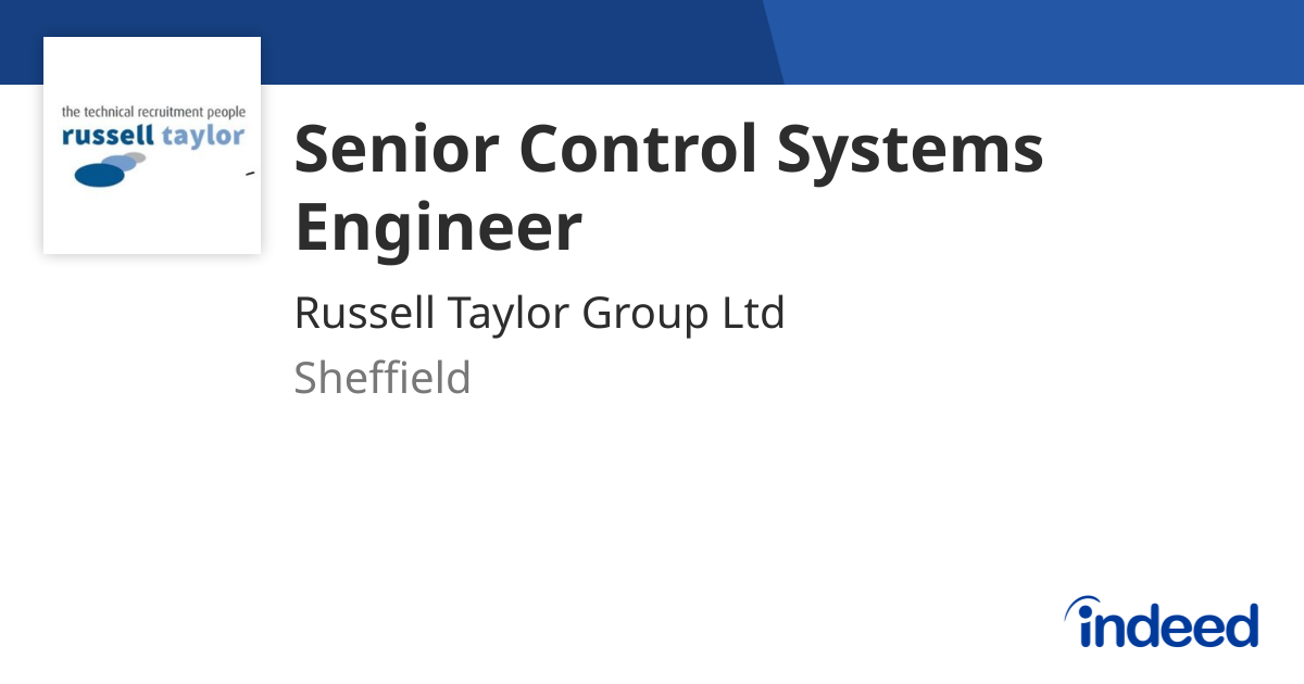 Senior Control Systems Engineer - Sheffield - Indeed.com
