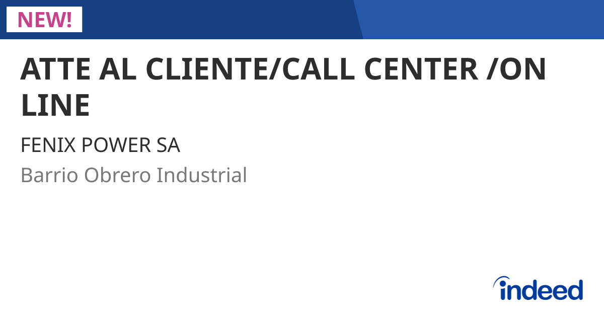 ATTE AL CLIENTE/CALL CENTER /ON LINE - Barrio Obrero Industrial 15106 ...