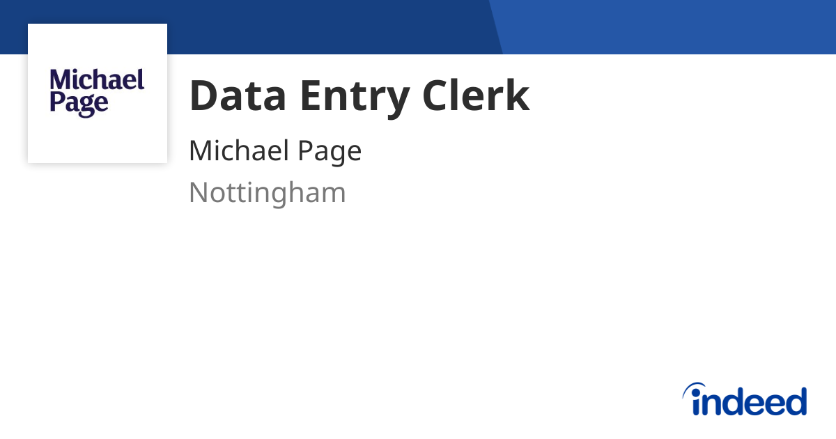 Data Entry Clerk - Nottingham - Indeed.com