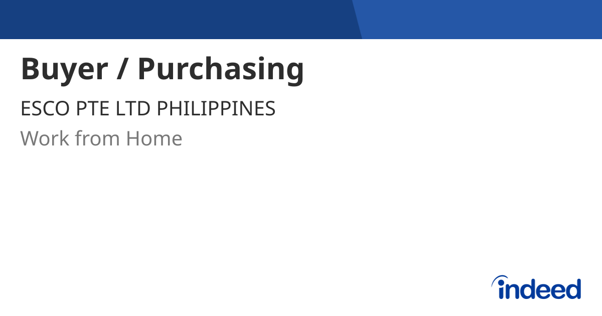 Buyer / Purchasing - Work from Home - Indeed.com