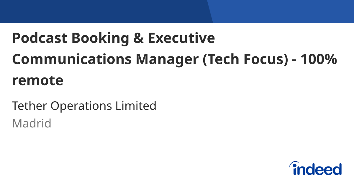 Podcast Booking & Executive Communications Manager (Tech Focus) - 100% remote - Madrid, Madrid ...