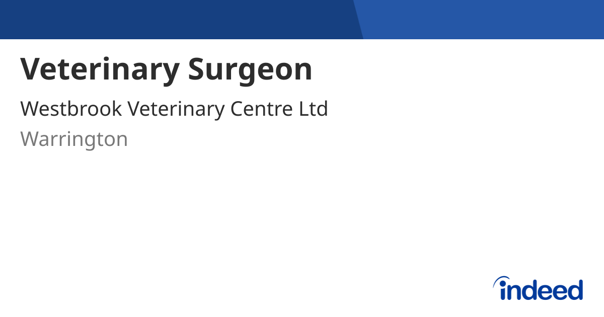 Veterinary Surgeon - Warrington WA5 8UG - Indeed.com