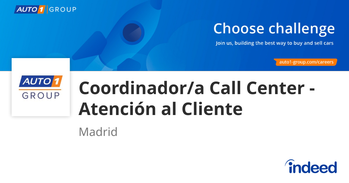 Coordinador/a Call Center - Atención al Cliente - Madrid, Madrid ...
