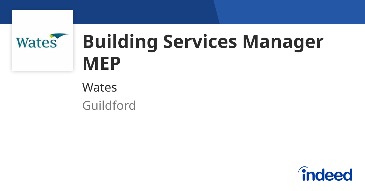 Building Services Manager MEP - Guildford GU1 4UT - Indeed.com