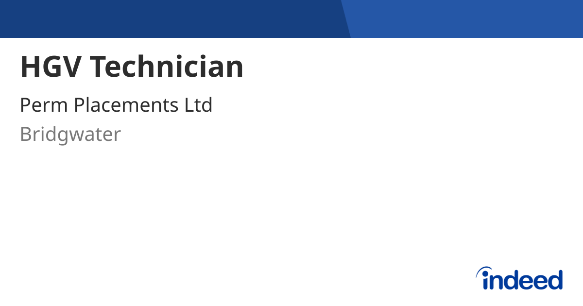 HGV Technician - Bridgwater - Indeed.com