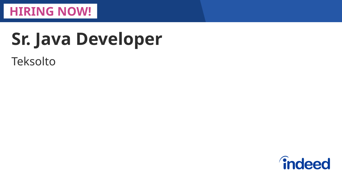 Sr. Java Developer - Kharadi, Pune, Maharashtra - Indeed.com
