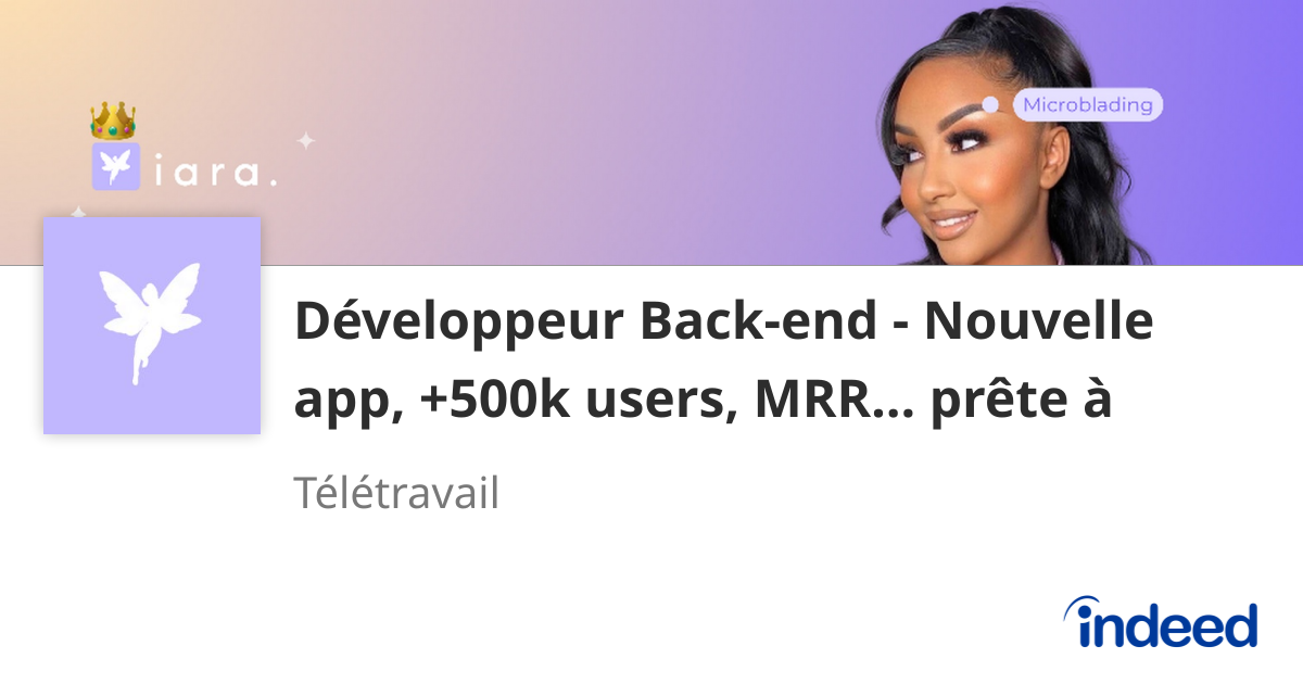 Développeur Back-end - Nouvelle app, +500k users, MRR… prête à passer ...
