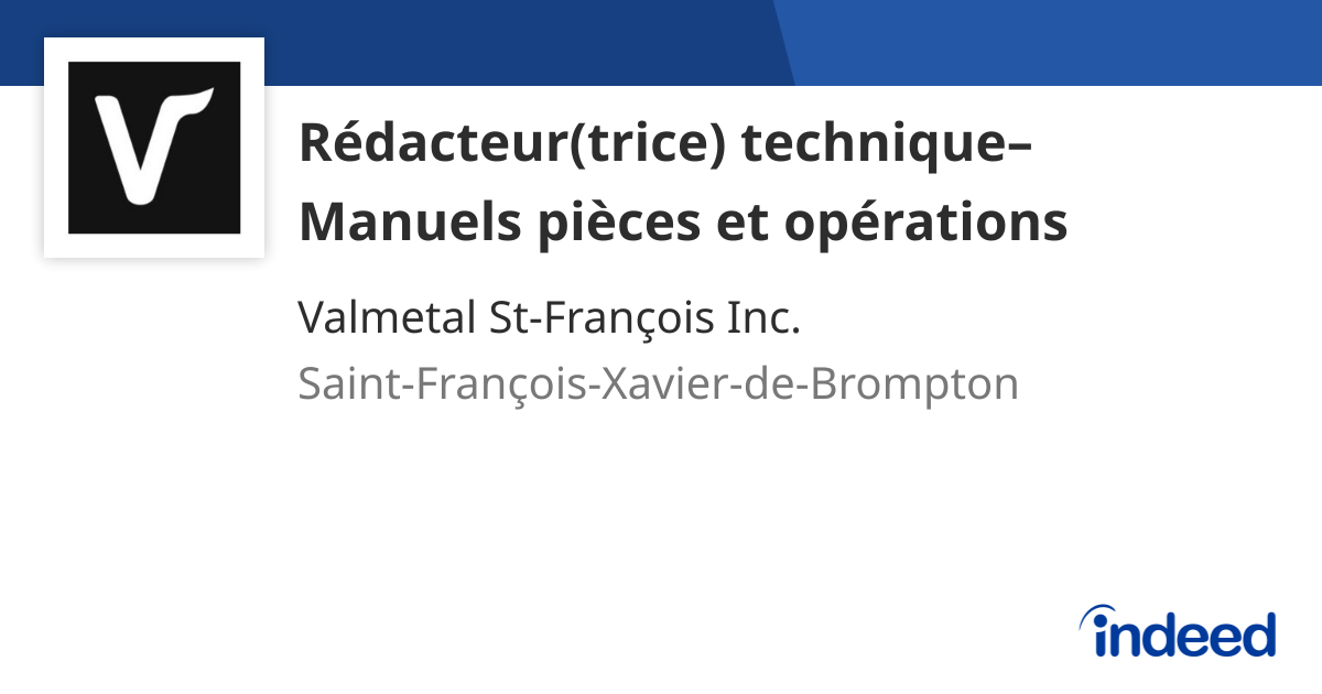Rédacteur(trice) technique– Manuels pièces et opérations - Saint ...