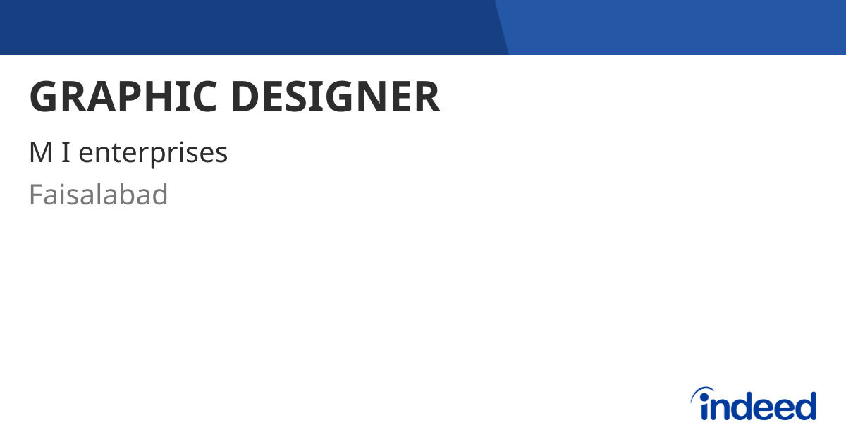 GRAPHIC DESIGNER - Faisalabad - Indeed.com