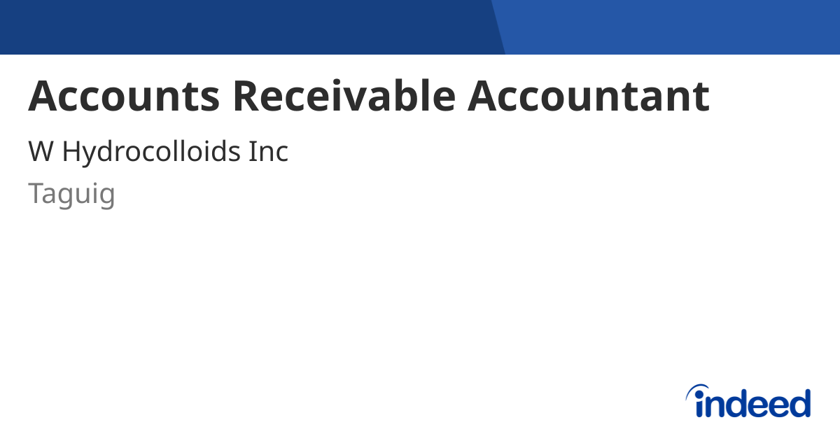 Accounts Receivable Accountant - Taguig - Indeed.com