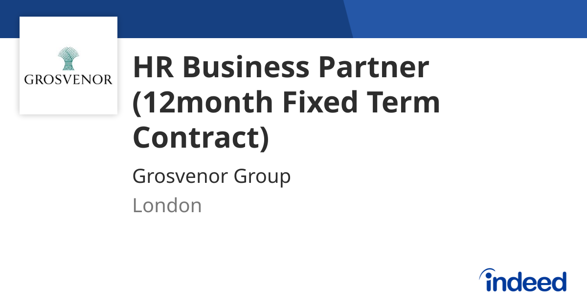 HR Business Partner (12month Fixed Term Contract) - London W1K 3JP ...