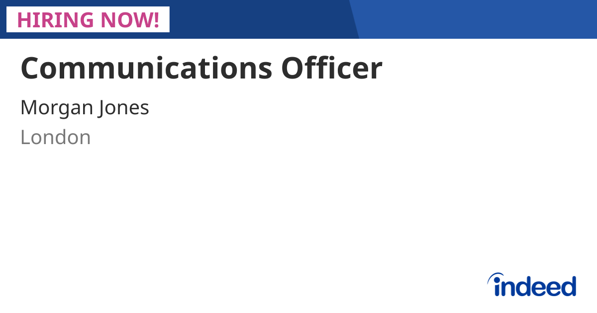 Communications Officer - London - Indeed.com