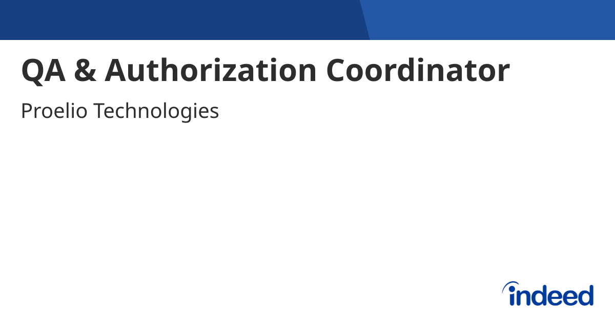 QA & Authorization Coordinator - Chandigarh, Chandigarh - Indeed.com