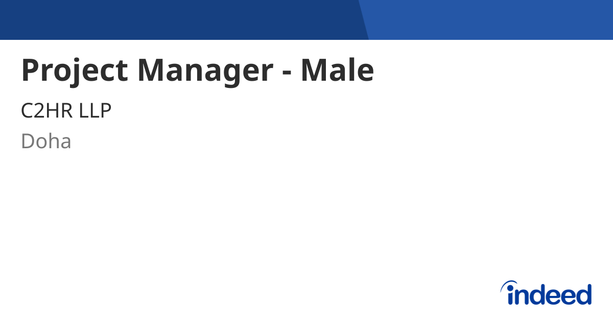 Project Manager - Male - Doha - Indeed.com
