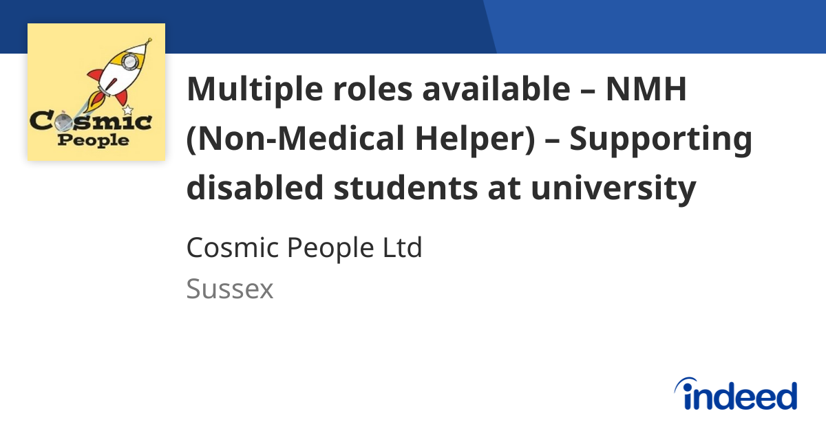 Multiple roles available – NMH (Non-Medical Helper) – Supporting ...