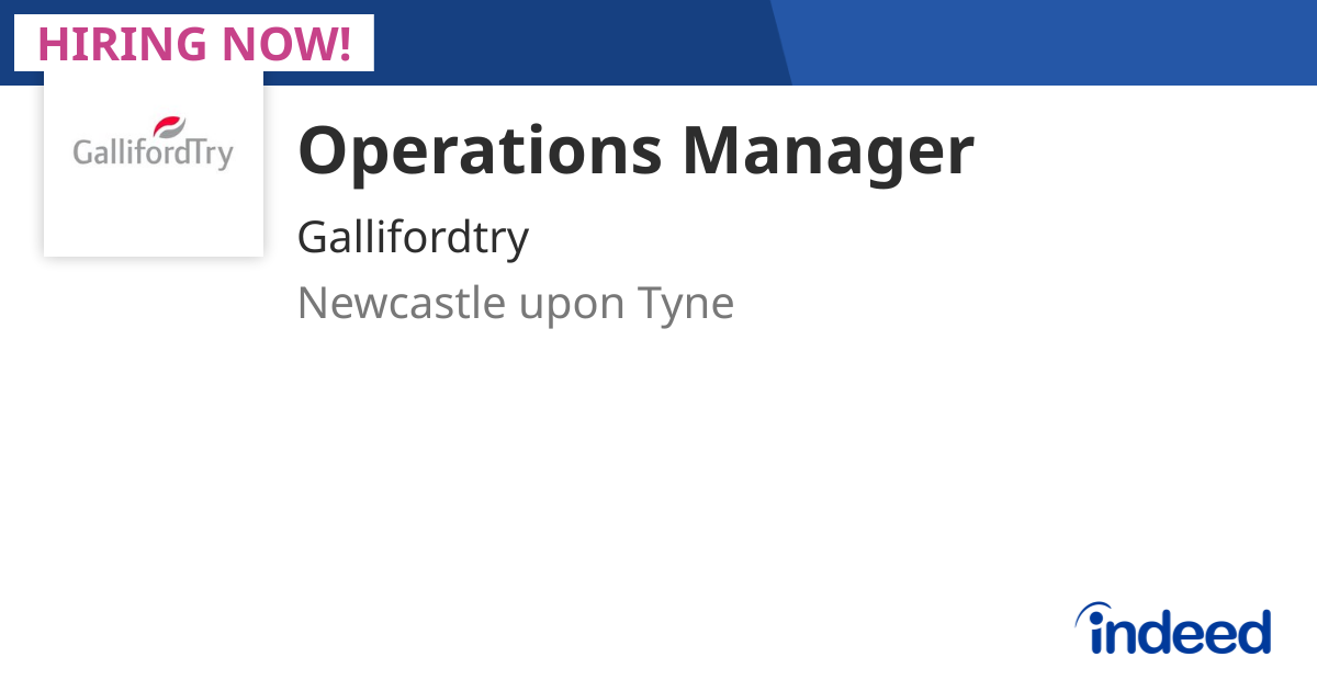 Operations Manager - Newcastle upon Tyne - Indeed.com